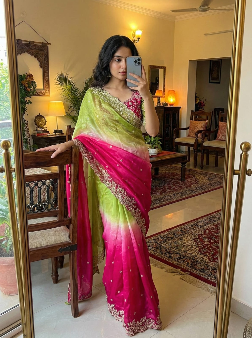 Wedding Fendy Sartin With2D Color Embroidery Saree – Hardik Collection